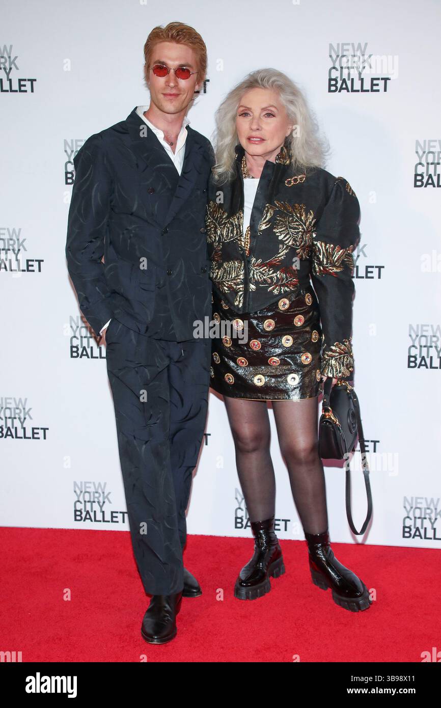 Actor Harrison Ball, left, and singer-songwriter Debbie Harry attends ...