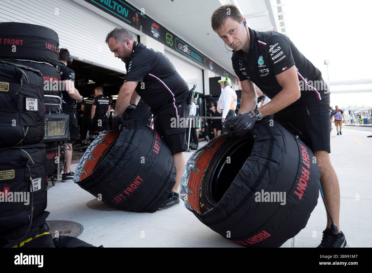 May 5, 2023, Miami, Florida, United States: Pit crew mechanics with ...