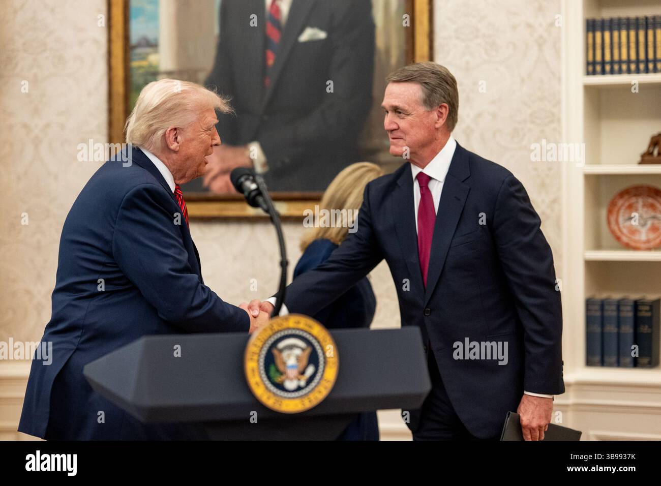 President Donald Trump participates in the swearing-in ceremony for U.S ...