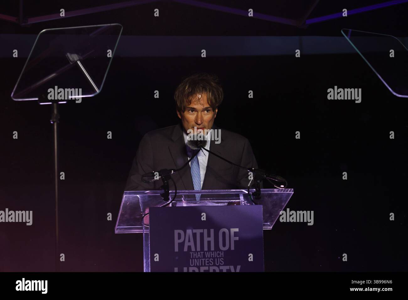 New York, United States. 08th May, 2025. Stefan Soloviev speaks during ...