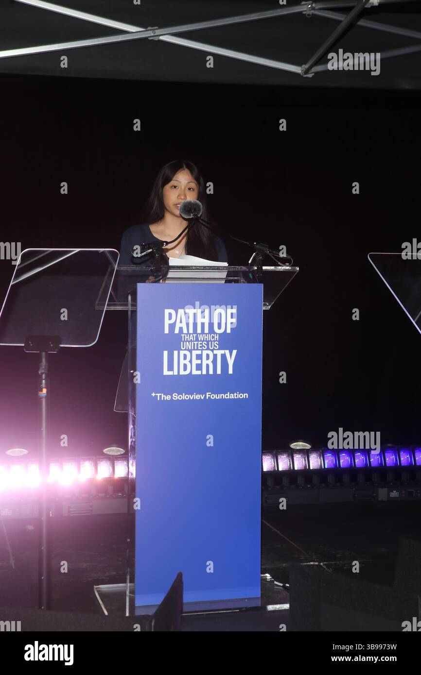 Essay winner Janet peaks during the VIP Reveal of Path of Liberty: That ...