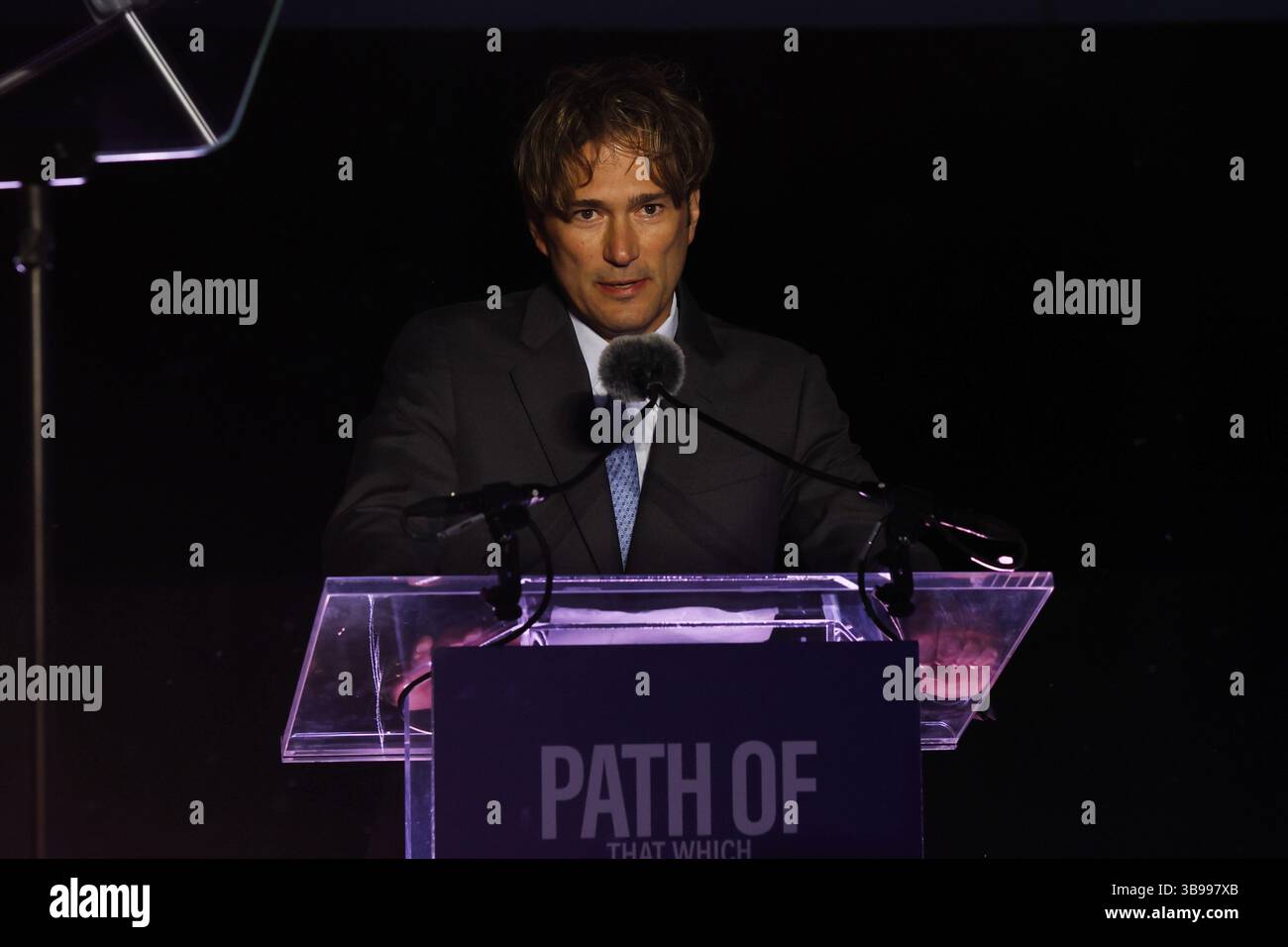 New York, United States. 08th May, 2025. Stefan Soloviev speaks during ...