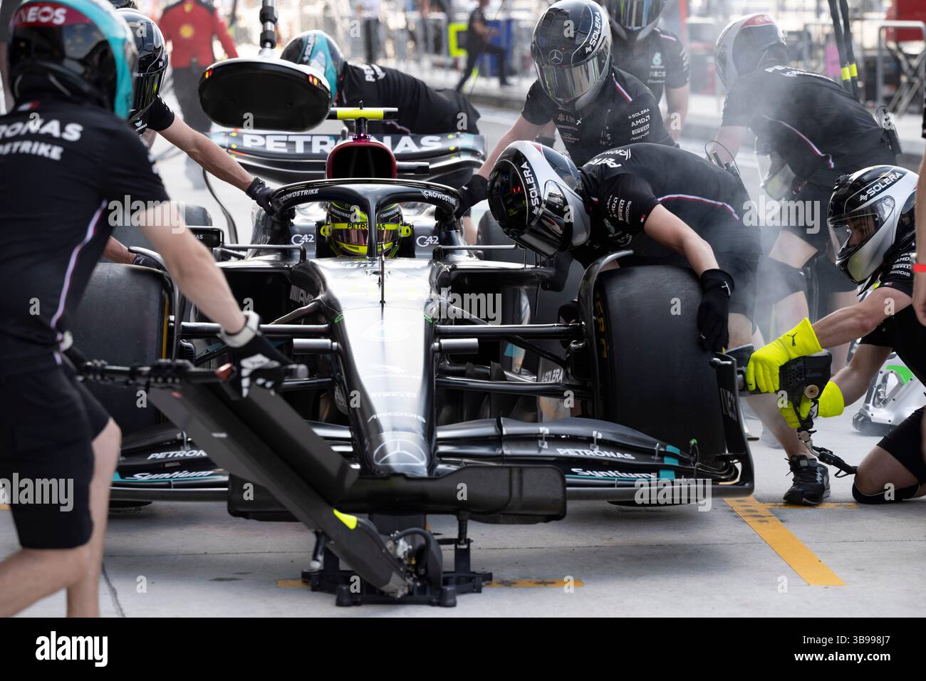 May 5, 2023, Miami, Florida, United States: Pit crew mechanics with ...