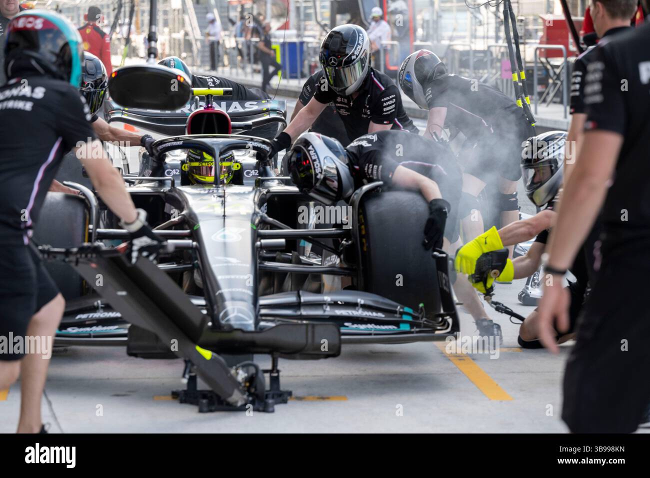 May 5, 2023, Miami, Florida, United States: Pit crew mechanics with ...