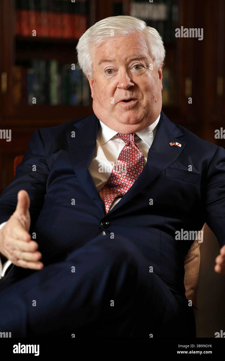 U.S. Ambassador to Japan George Glass speaks during an interview in ...