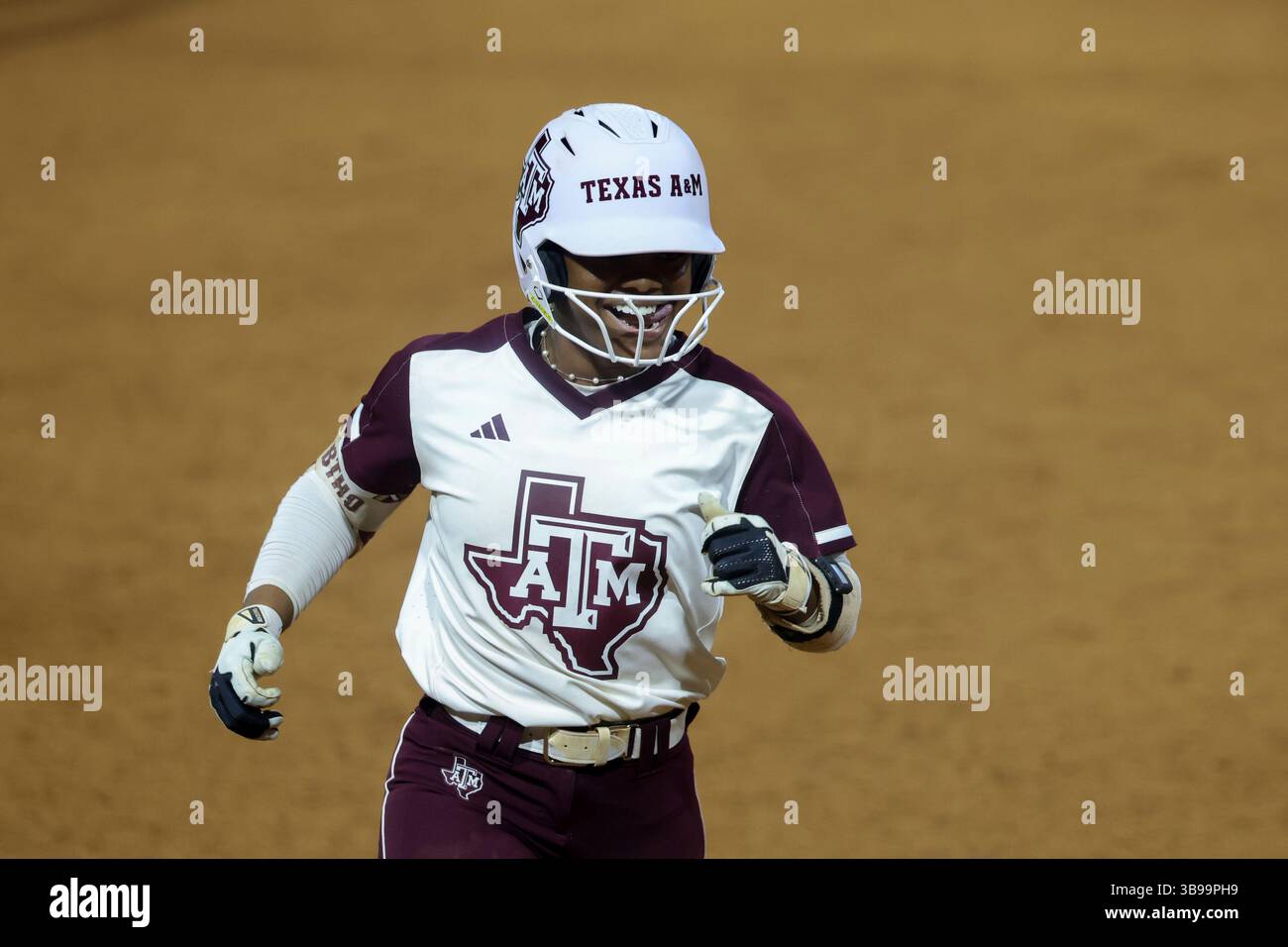 ATHENS, GA - MAY 08: Texas A&M infielder Kennedy Powell (1) smiles and ...