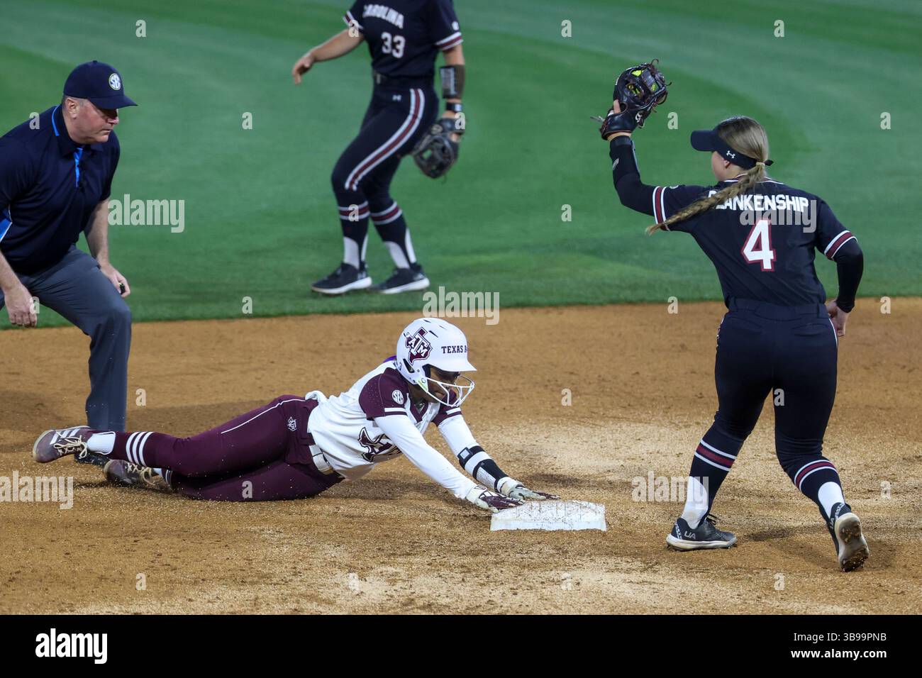 ATHENS, GA - MAY 08: Texas A&M infielder Koko Wooley (3) over slides ...