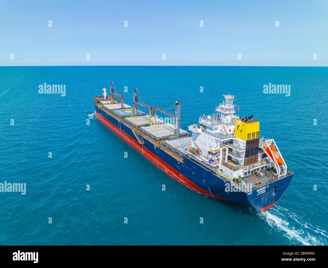 Bulk carrier BARBRO G sailed on St. Clair River to Lake Huron aerial ...