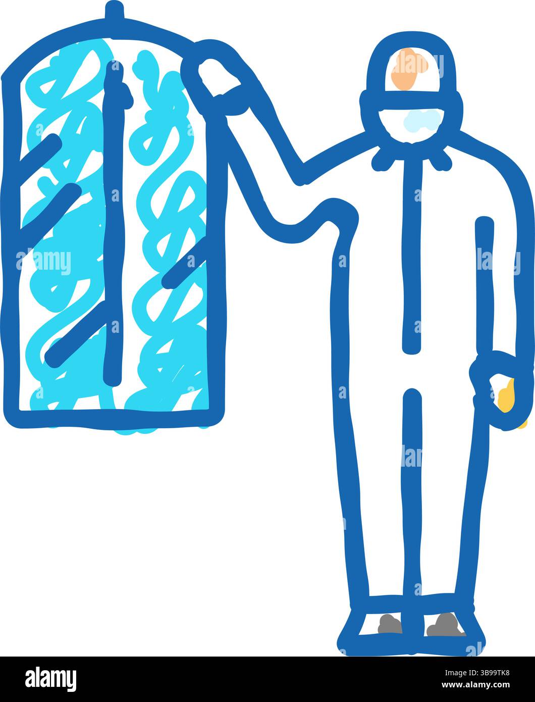 dry cleaner laundry wash icon doodle illustration Stock Vector Image ...