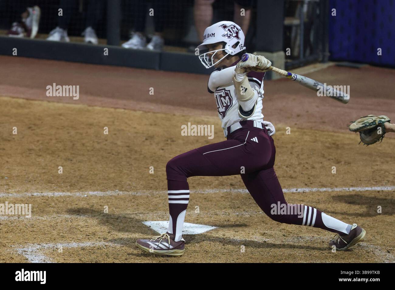 ATHENS, GA - MAY 08: Texas A&M infielder KK Dement (16) hits a hard ...