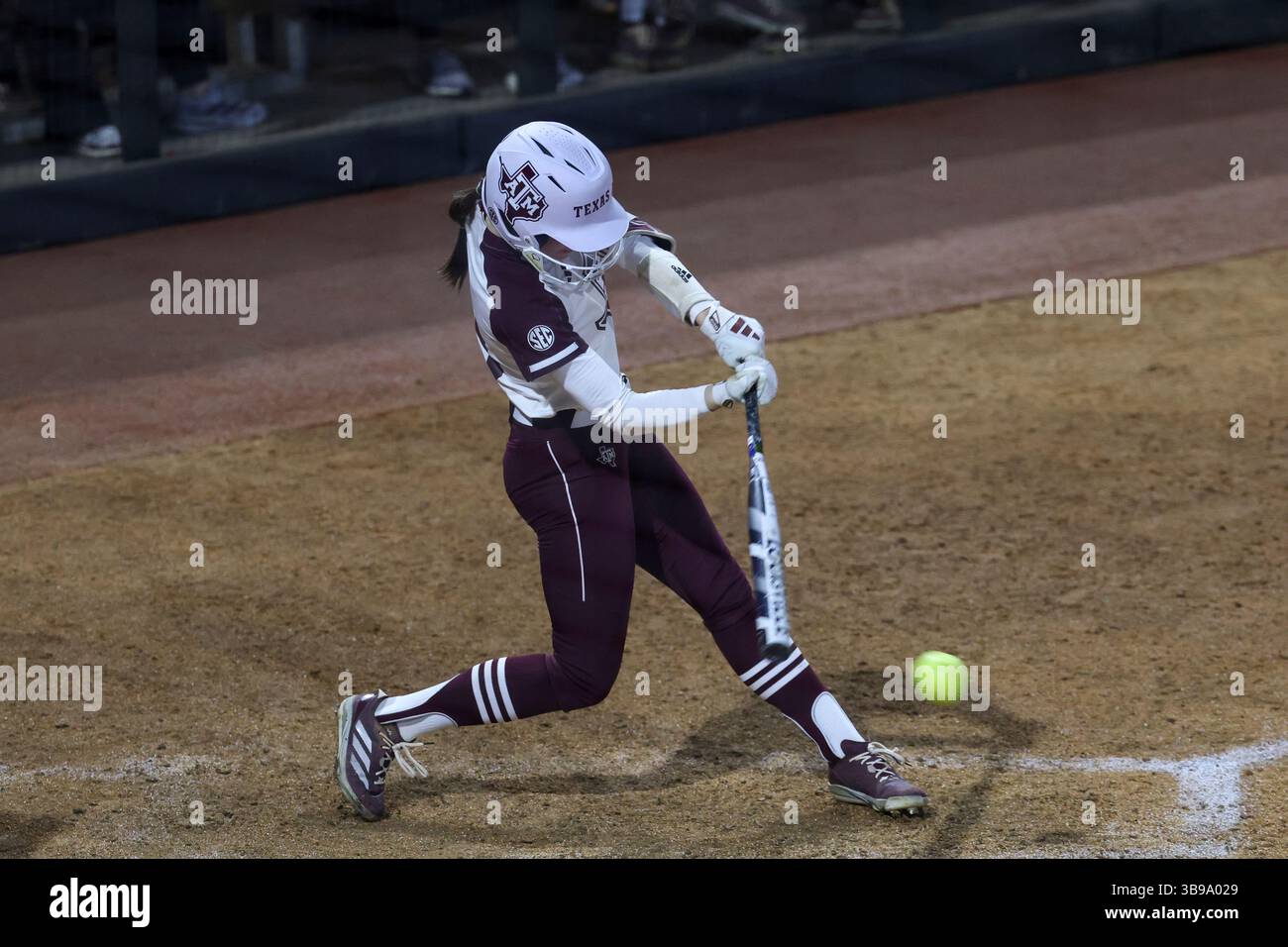 ATHENS, GA - MAY 08: Texas A&M outfielder Kelsey Mathis (99) hits a ...