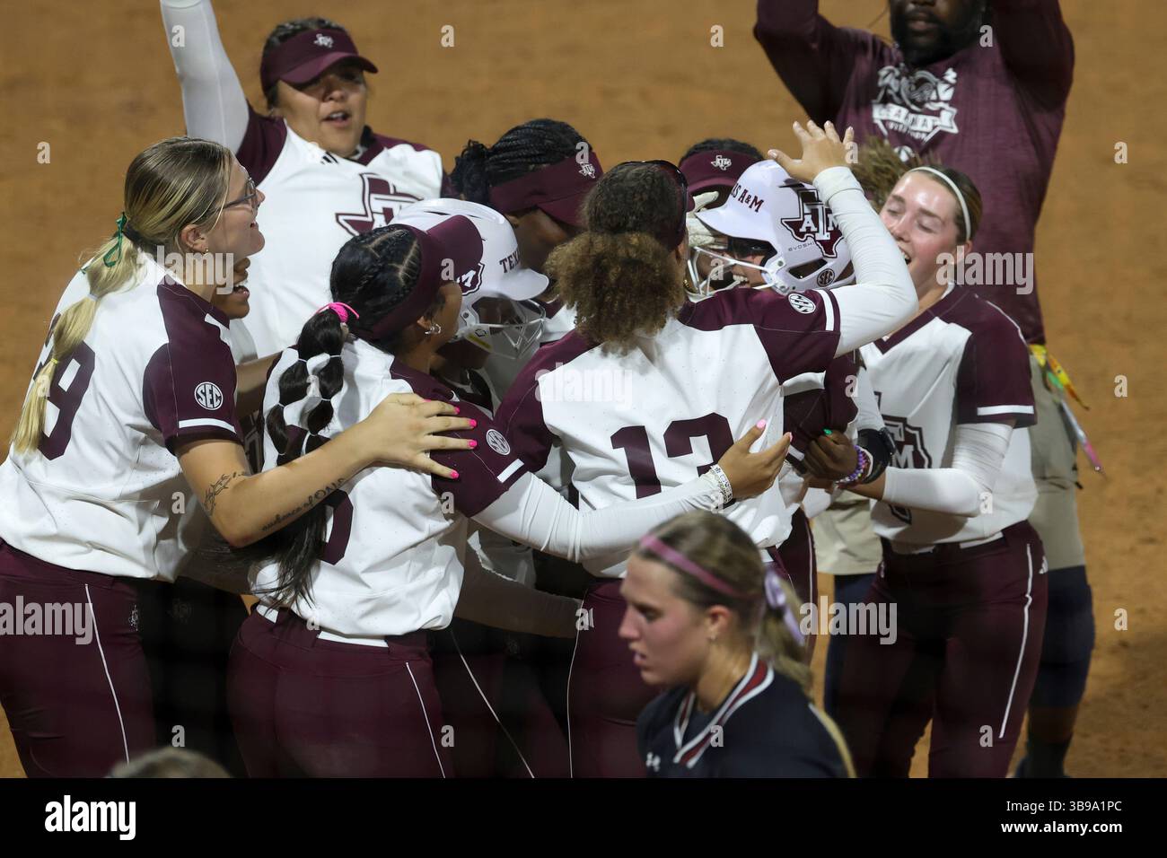 ATHENS, GA - MAY 08: Texas A&M players huddle up around Texas A&M ...