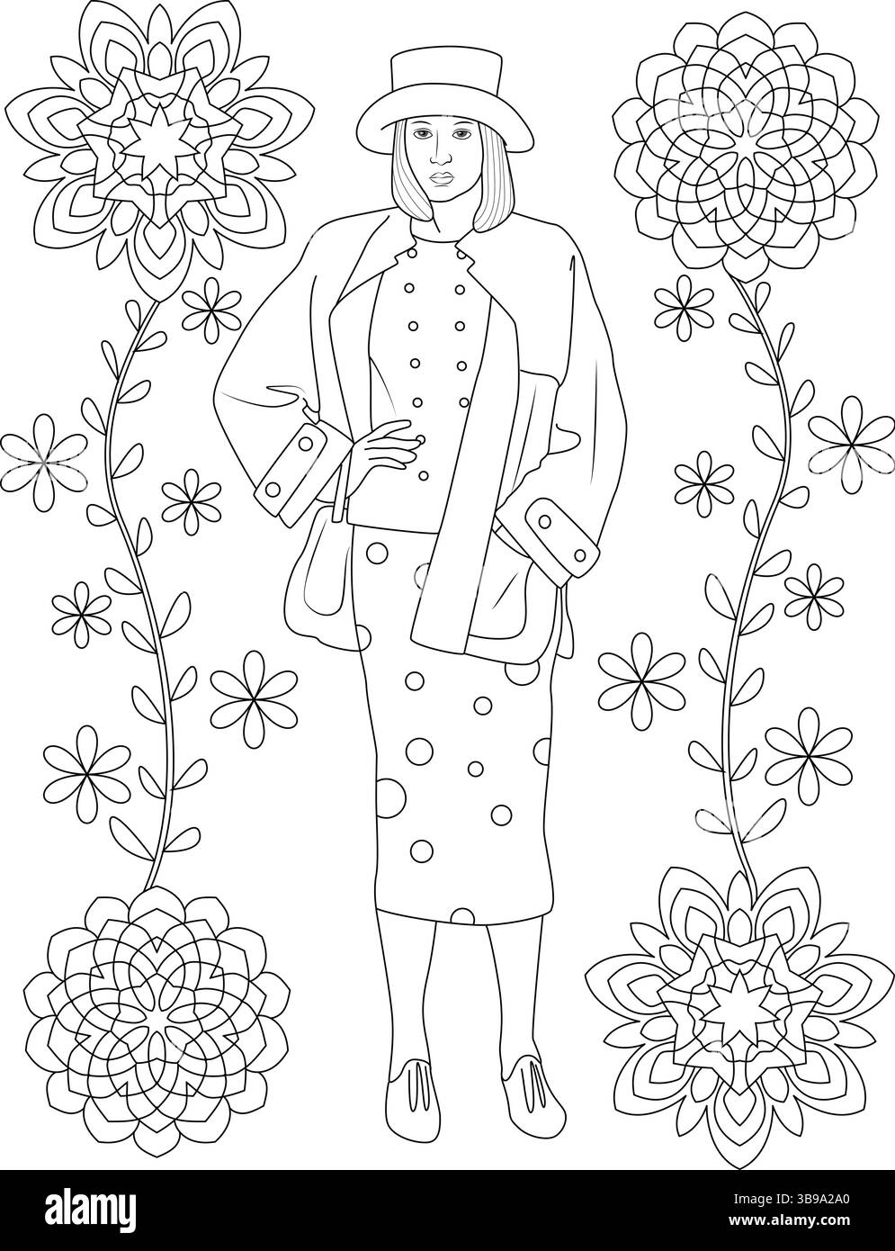 Oversized clothing woman Black and White Stock Photos & Images - Alamy