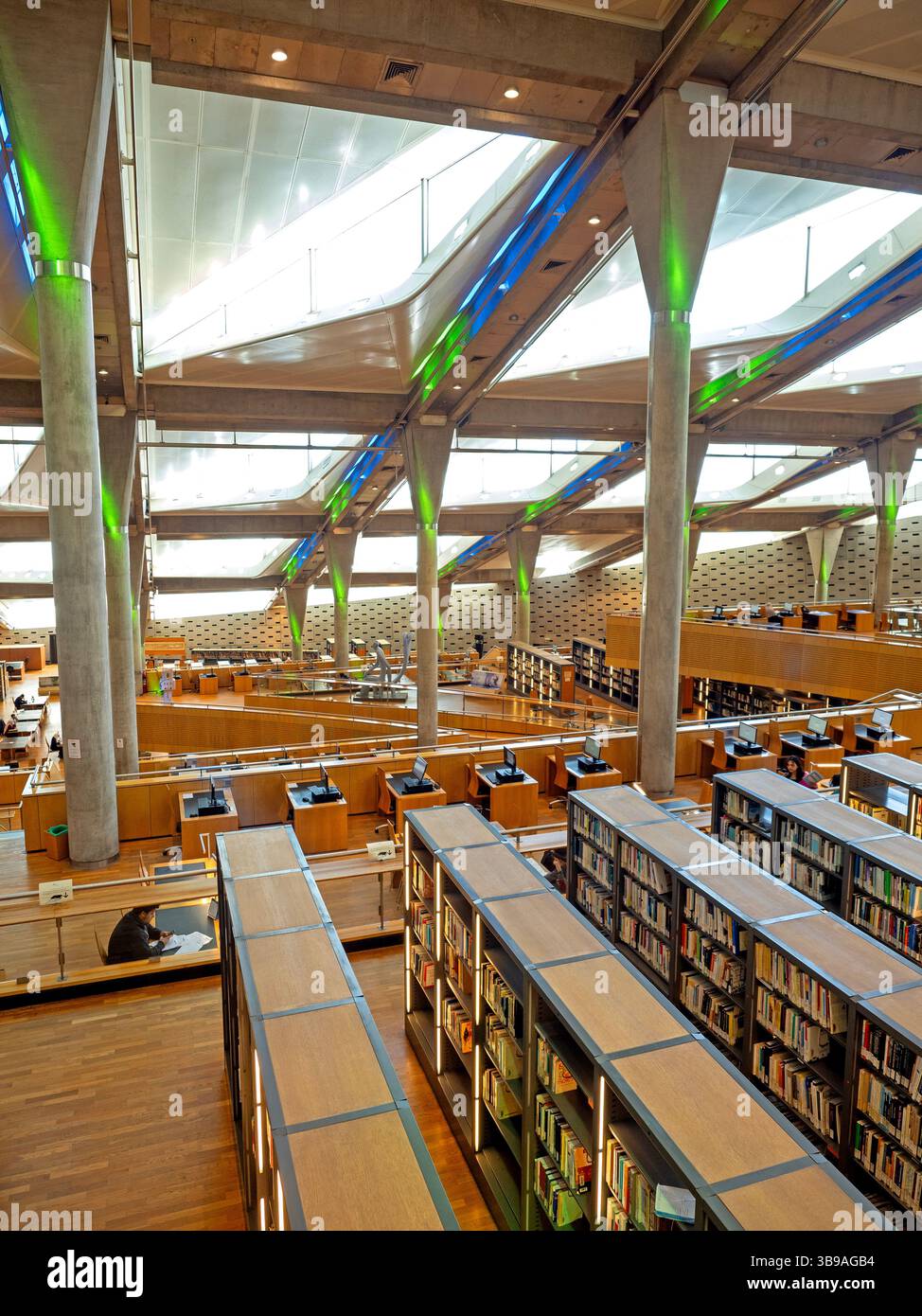 The 20,000-square-metre reading room in the Bibliotheca Alexandrina ...