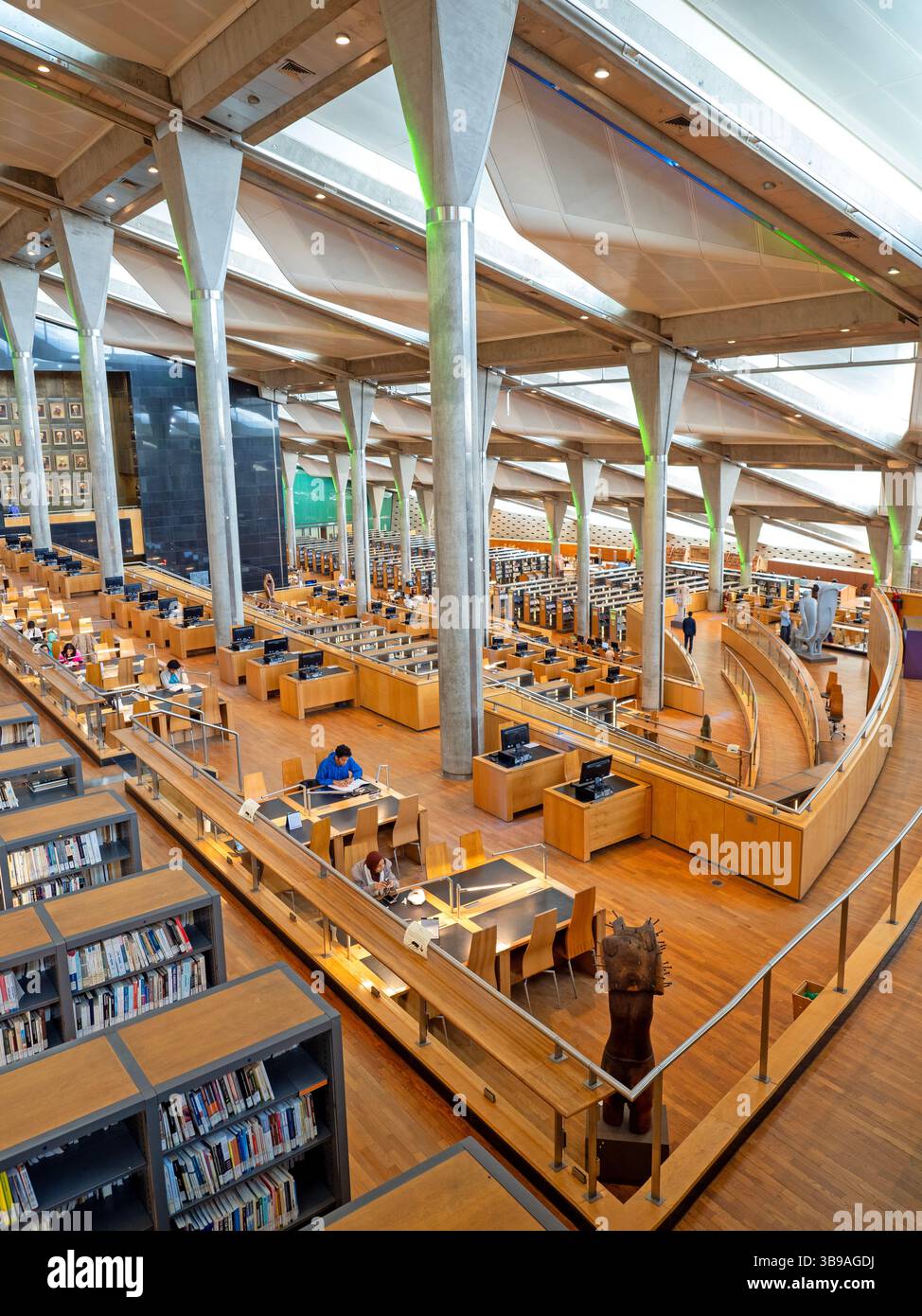 The 20,000-square-metre reading room in the Bibliotheca Alexandrina ...