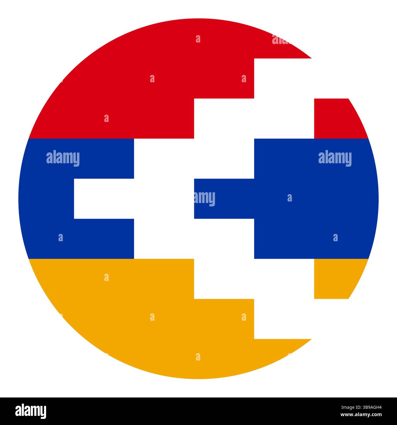 Artsakh circle flag. Republic of Artsakh flag. Flag icon. Standard ...