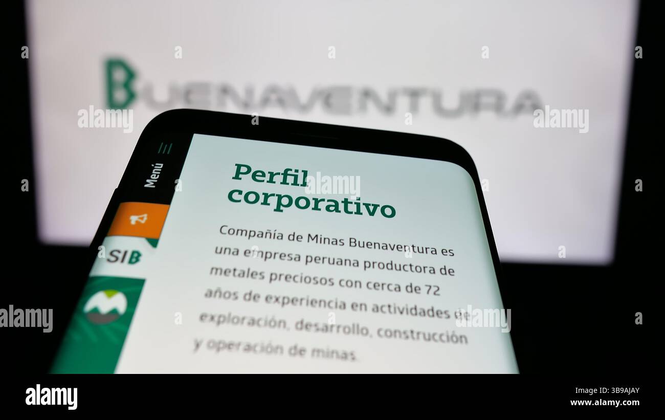 In this photo illustration, a mobile phone with the webpage of company ...