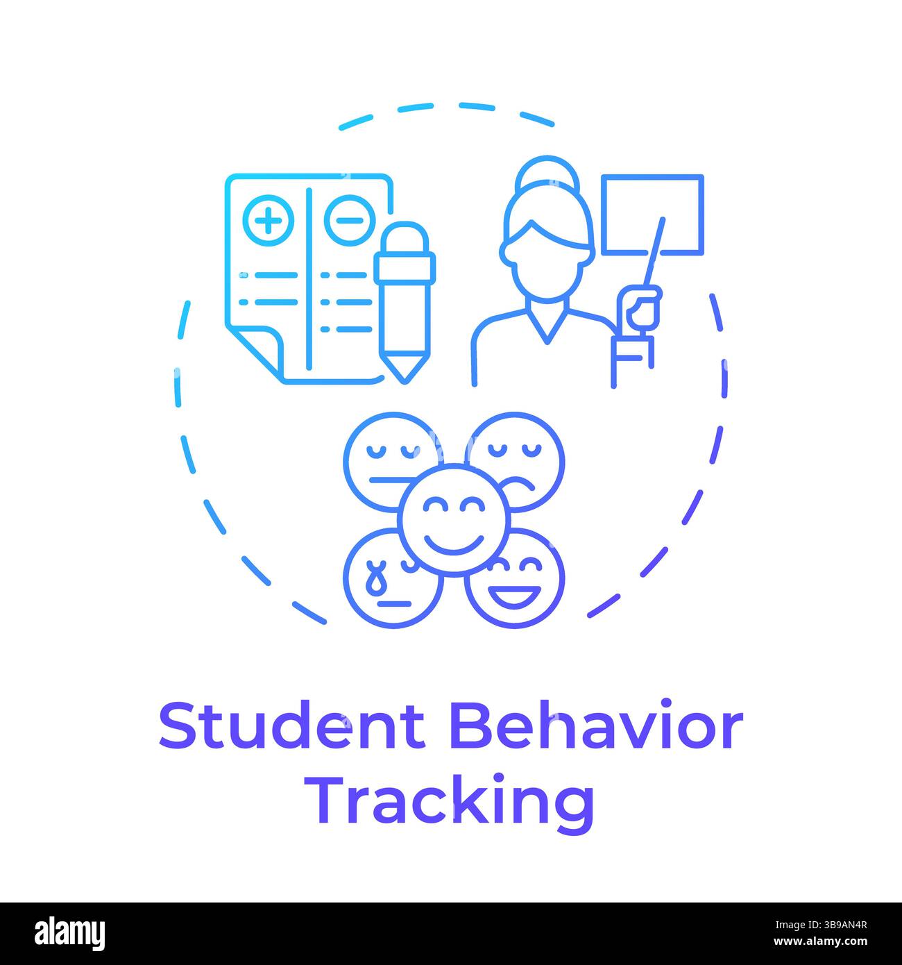 Student behavior tracking blue gradient concept icon Stock Vector Image & Art - Alamy