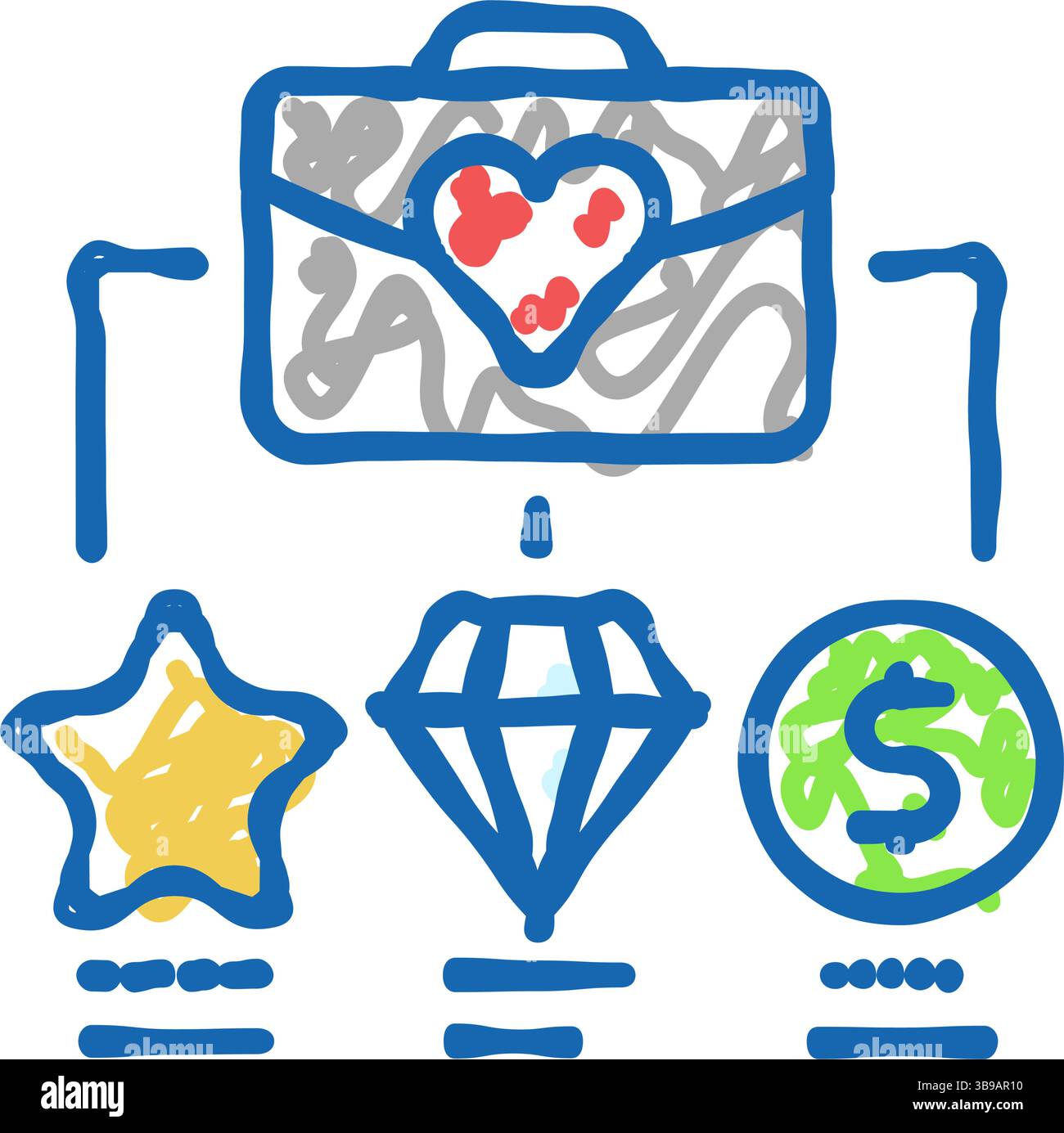employer value proposition evp icon doodle illustration Stock Vector ...