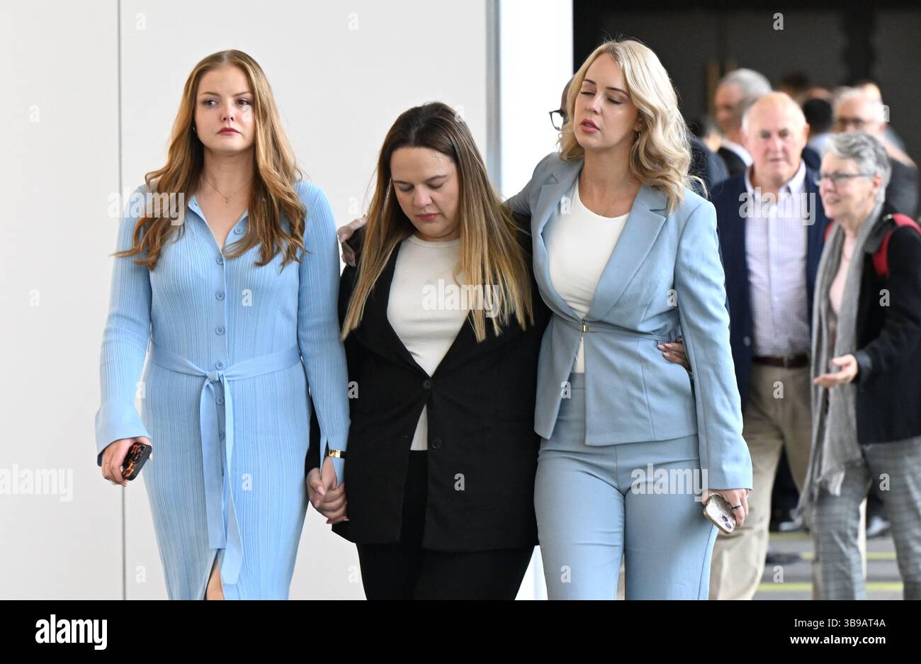 (Left to right) Chadine Whyte, partner of LT Max Nugent, Sarah Loft ...