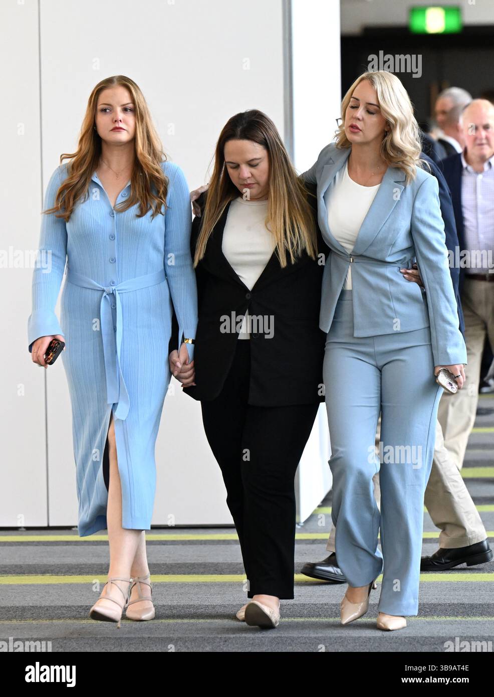 (Left to right) Chadine Whyte, partner of LT Max Nugent, Sarah Loft ...