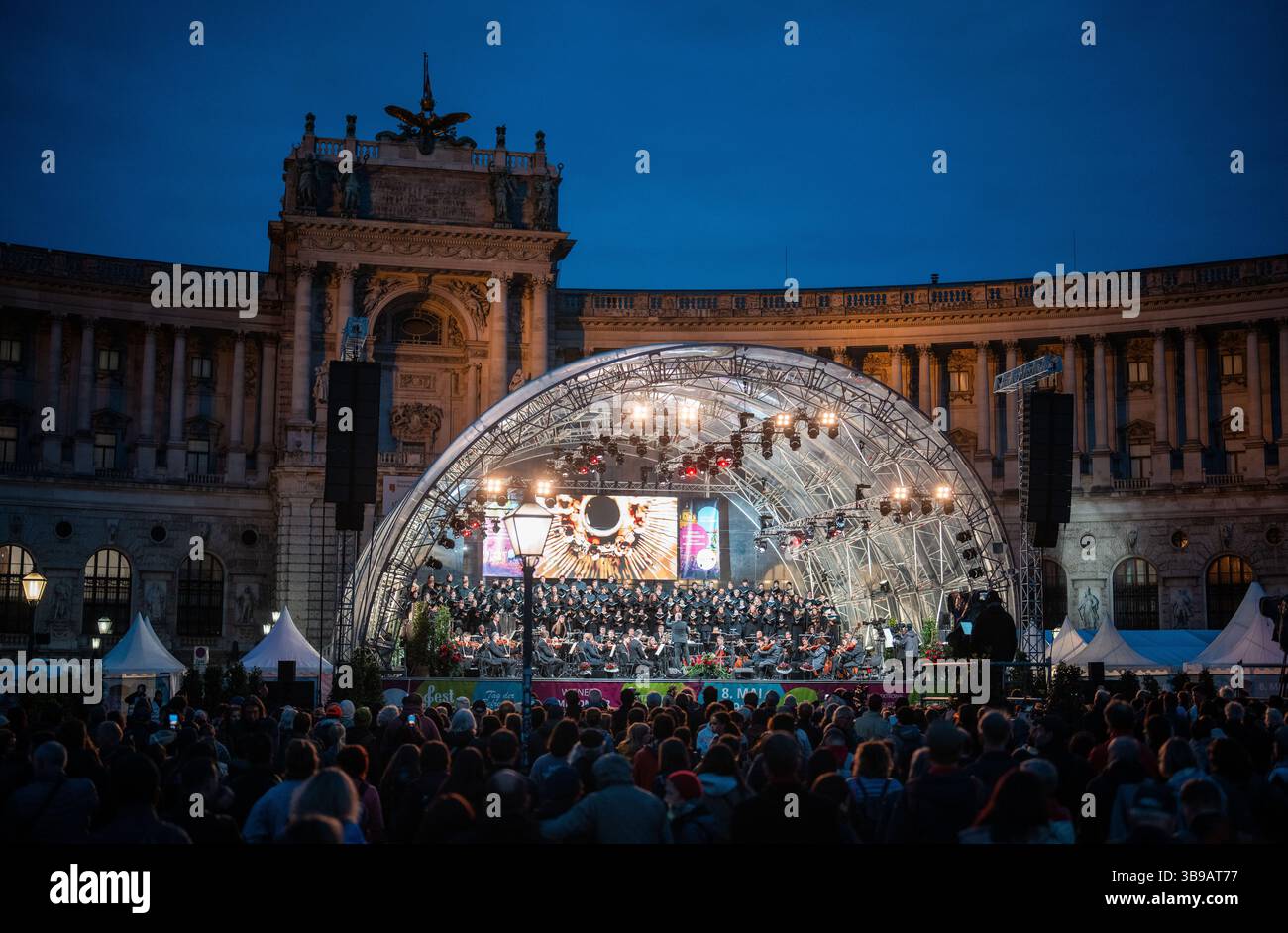 The Vienna Symphony Orchestra on Thursday, May 8, 2025, on stage at the "Festival of Joy" (Fest ...