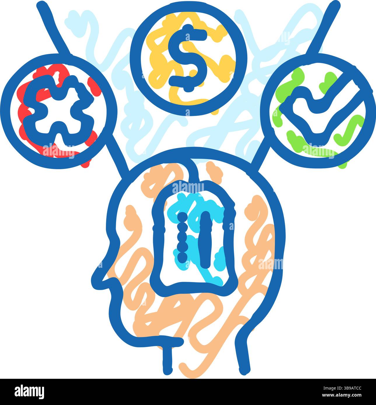 consumer decision making consumer behavior icon doodle illustration ...