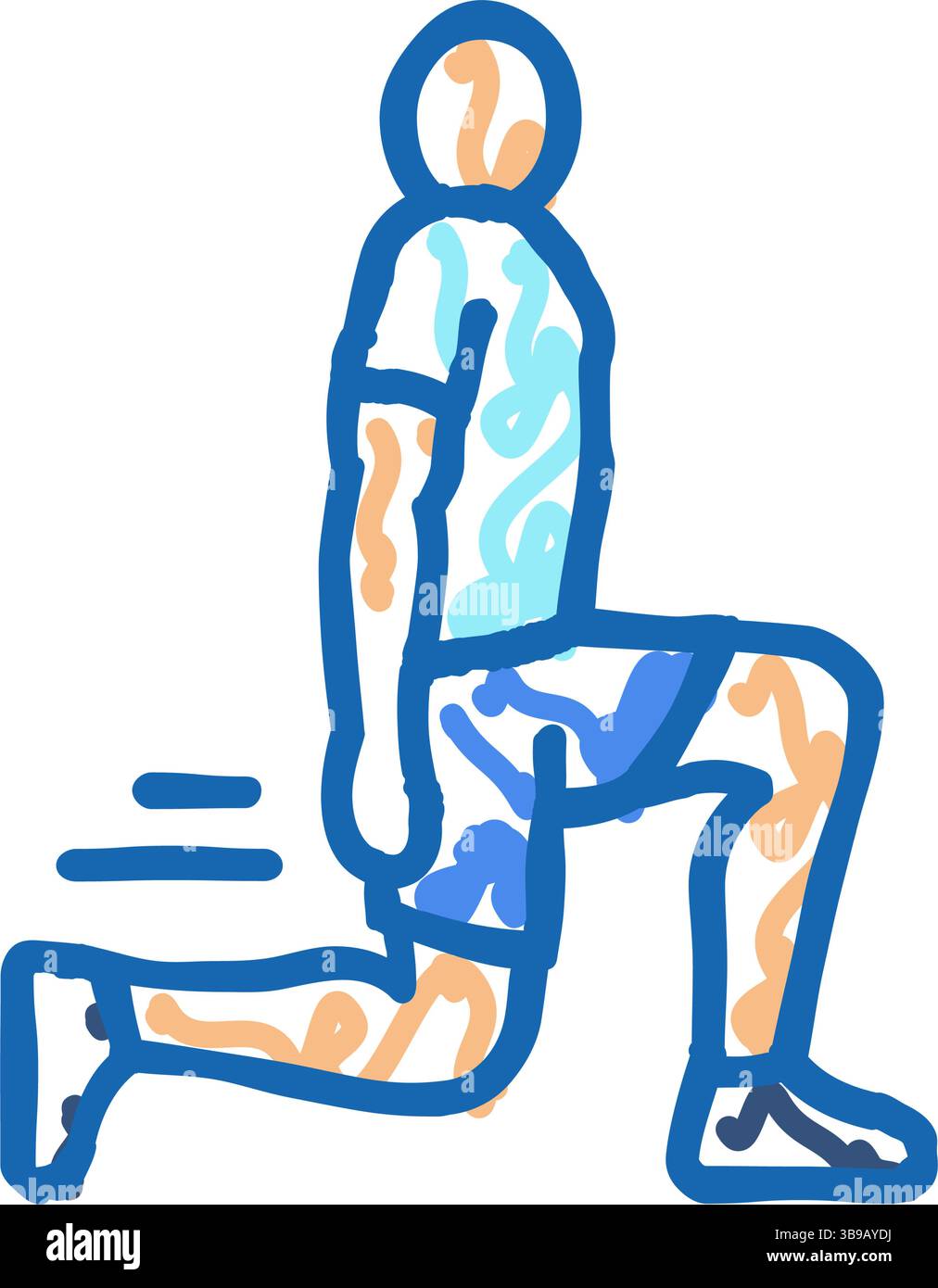 lunges fitness exercise leg icon doodle illustration Stock Vector Image ...
