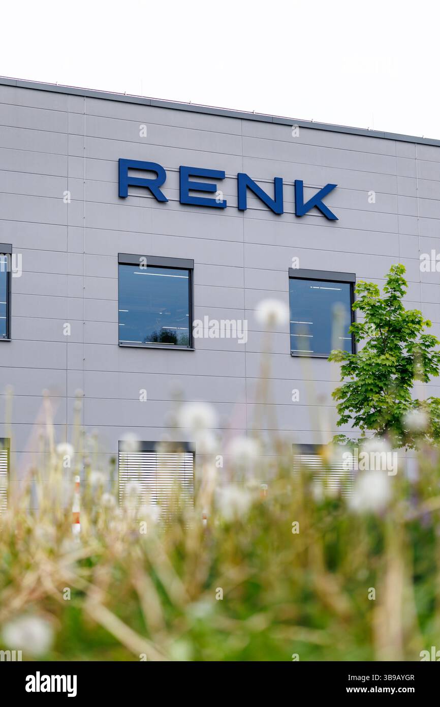 Augsburg, Germany. 08th May, 2025. The lettering and logo of the listed ...