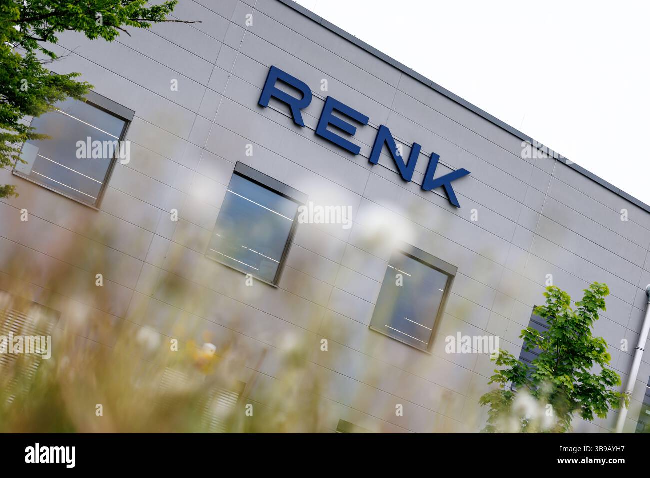 Augsburg, Germany. 08th May, 2025. The lettering and logo of the listed company Renk can be seen ...
