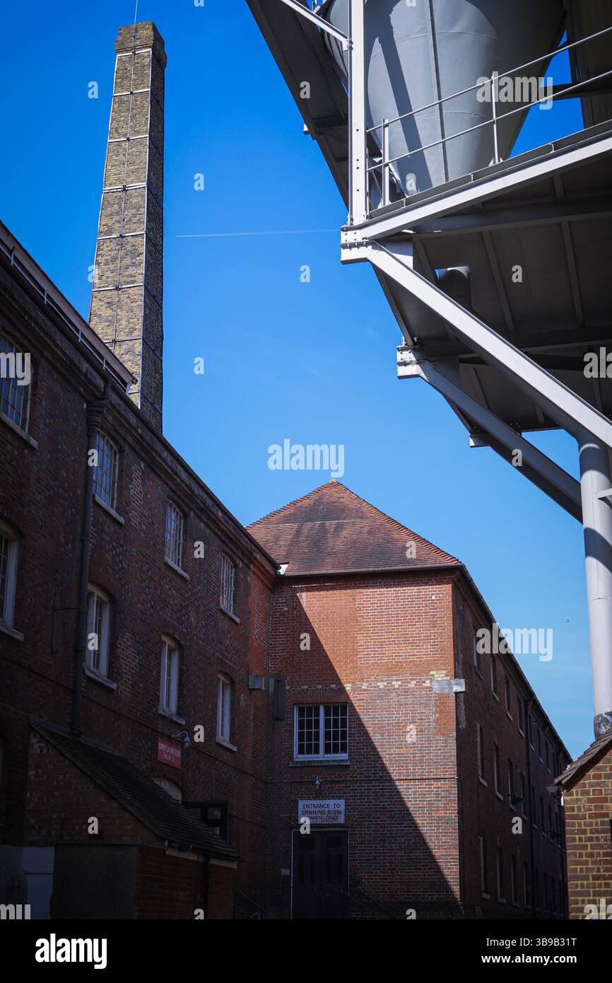 Industrial red brick buildings and chimneys of Chatham Historic ...