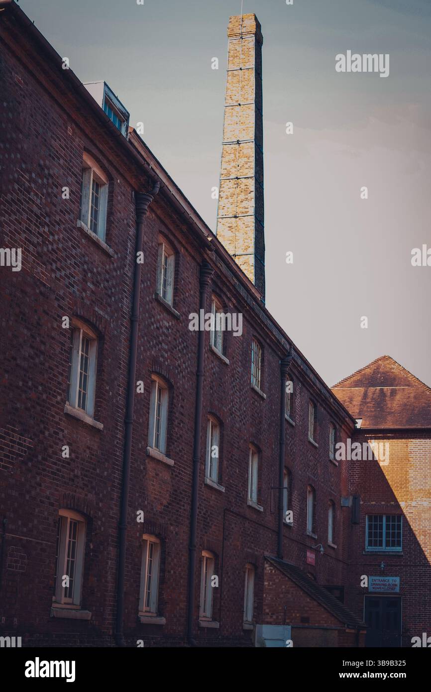 Industrial red brick buildings and chimneys of Chatham Historic ...