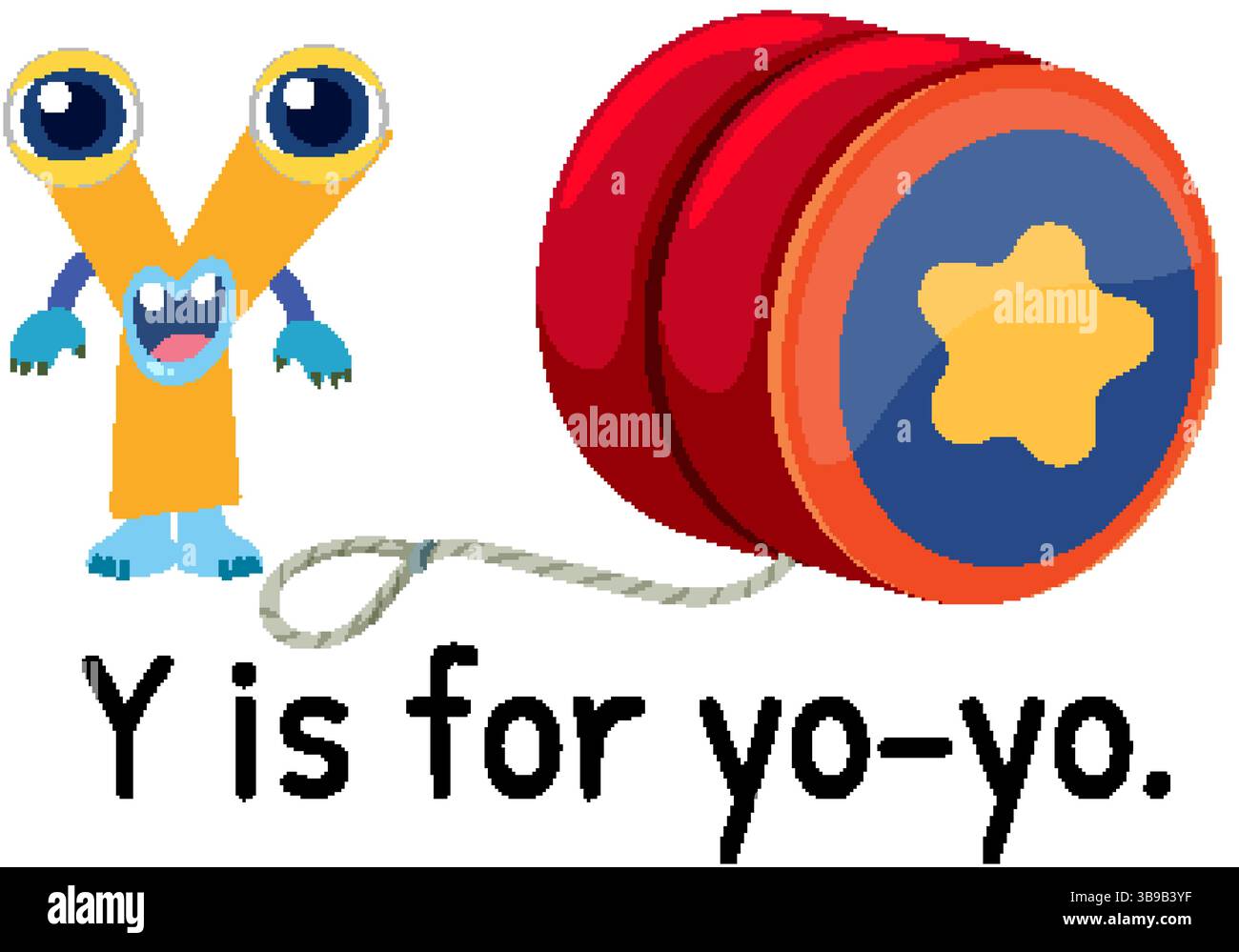 Playful vector illustration of the letter Y with a colorful yo-yo ...