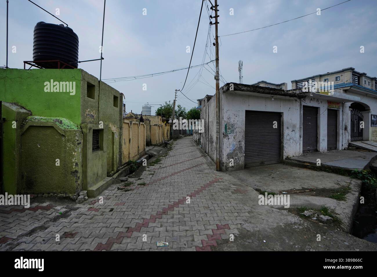 A deserted border village Garkhal following Pakistani artillery ...