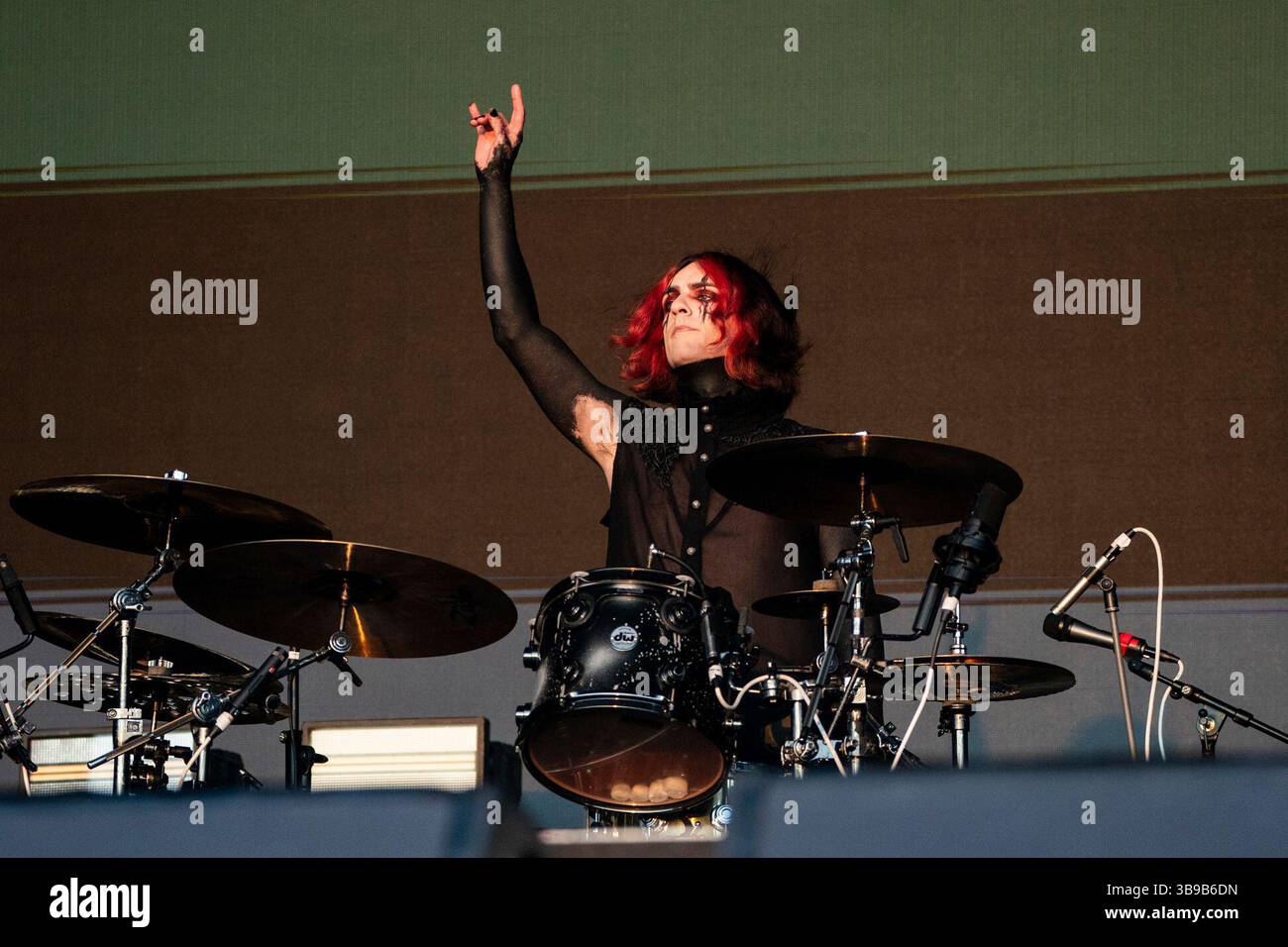 Vinny Mauro of Motionless in White performs during Sonic Temple Art and ...