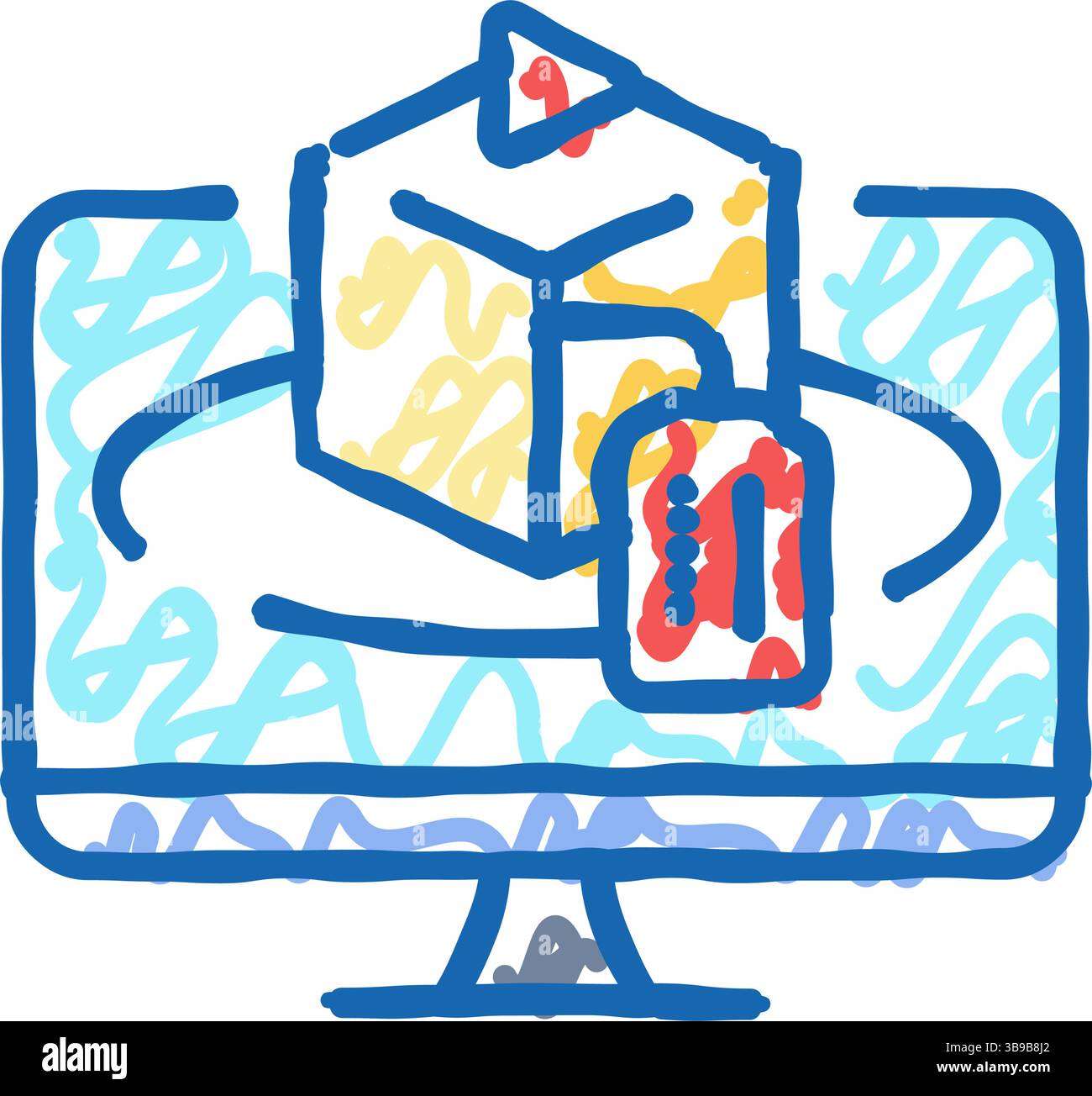 product demonstration technical sales engineer icon doodle illustration ...
