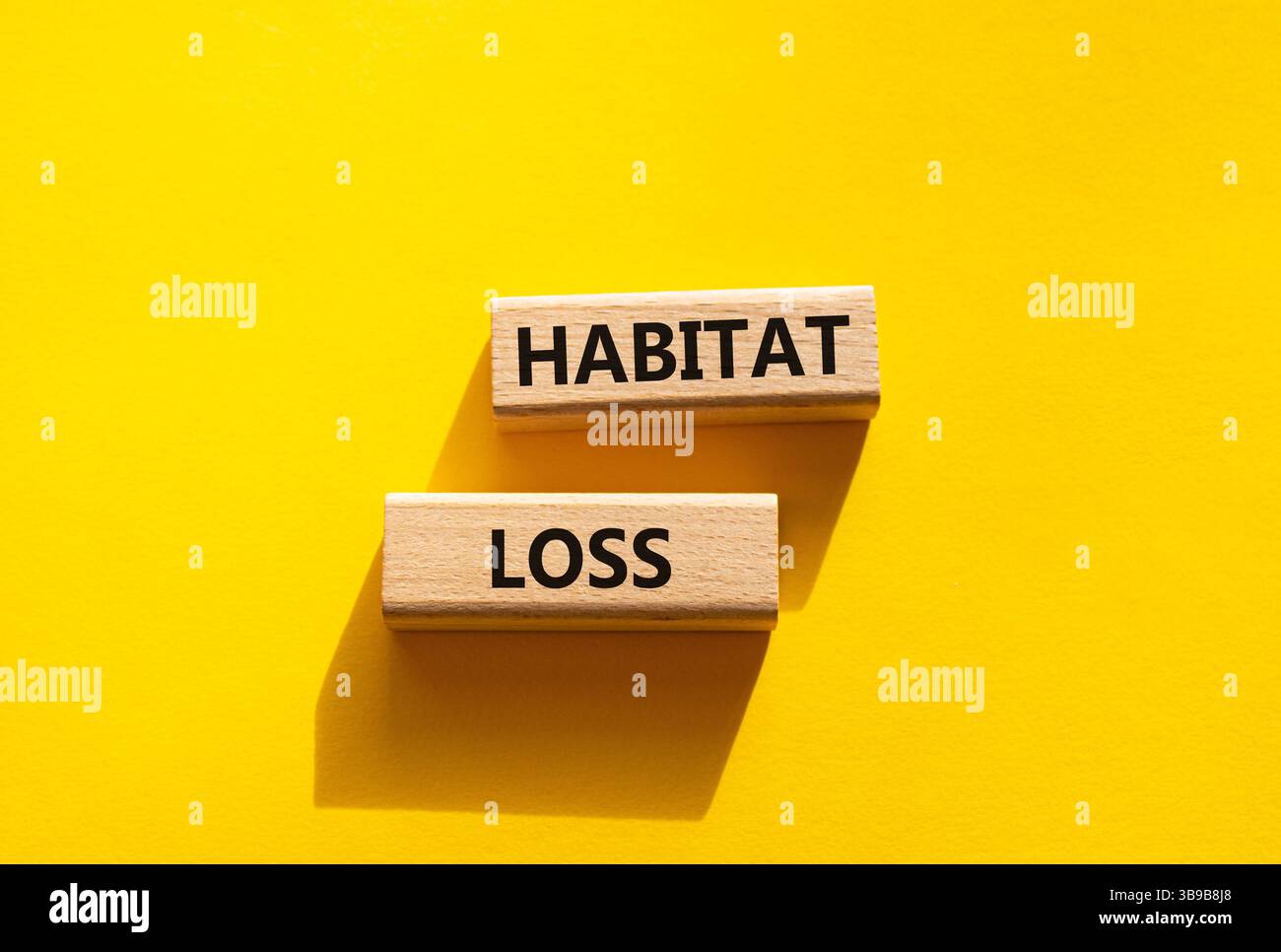 Habitat loss symbol. Wooden blocks with words Habitat loss. Beautiful ...