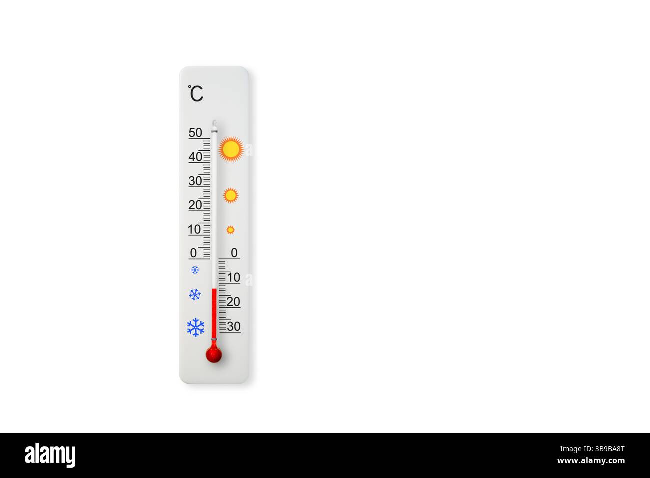 White celsius scale thermometer isolated on white background. Ambient ...