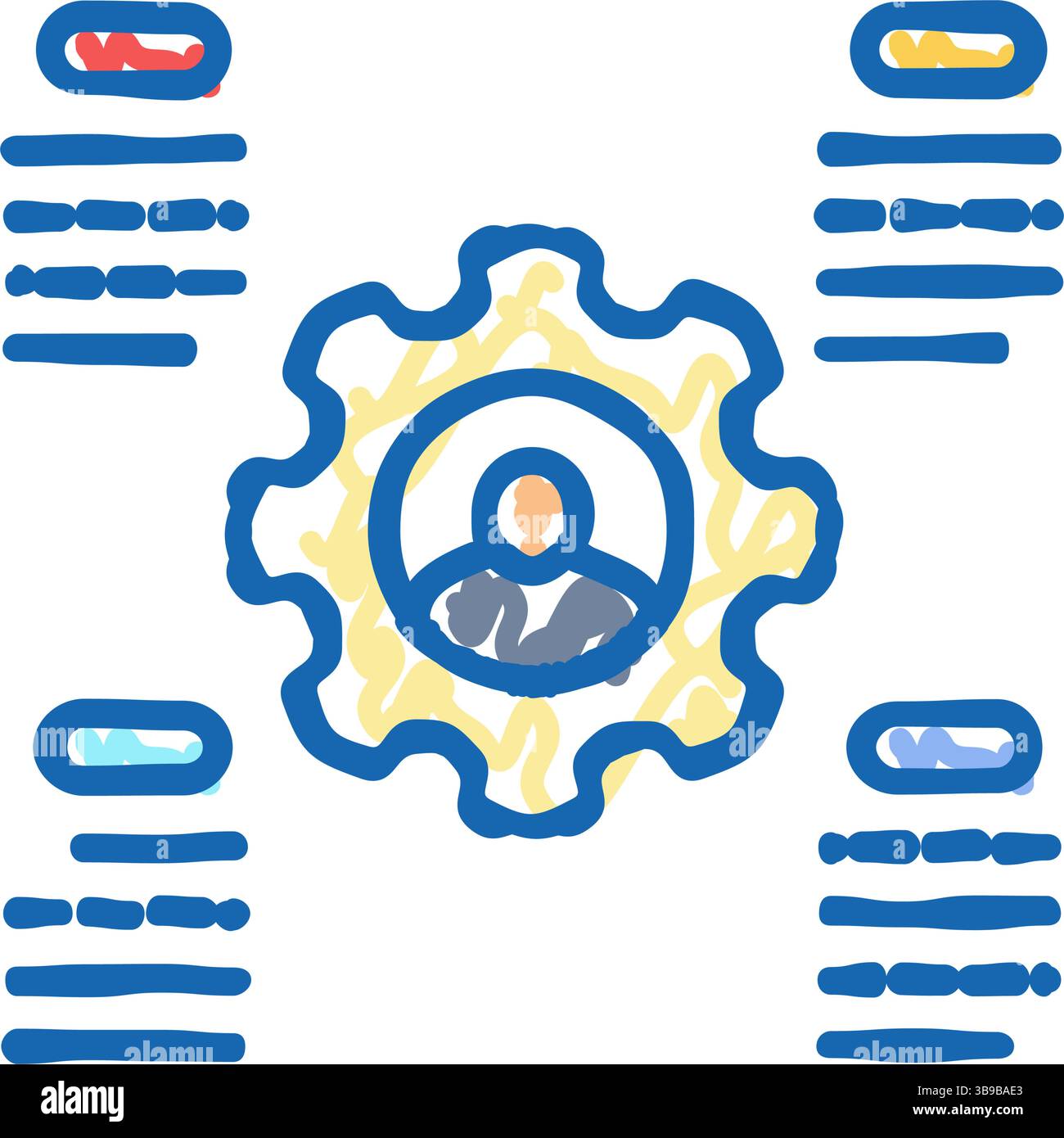 metrics technical sales engineer icon doodle illustration Stock Vector ...