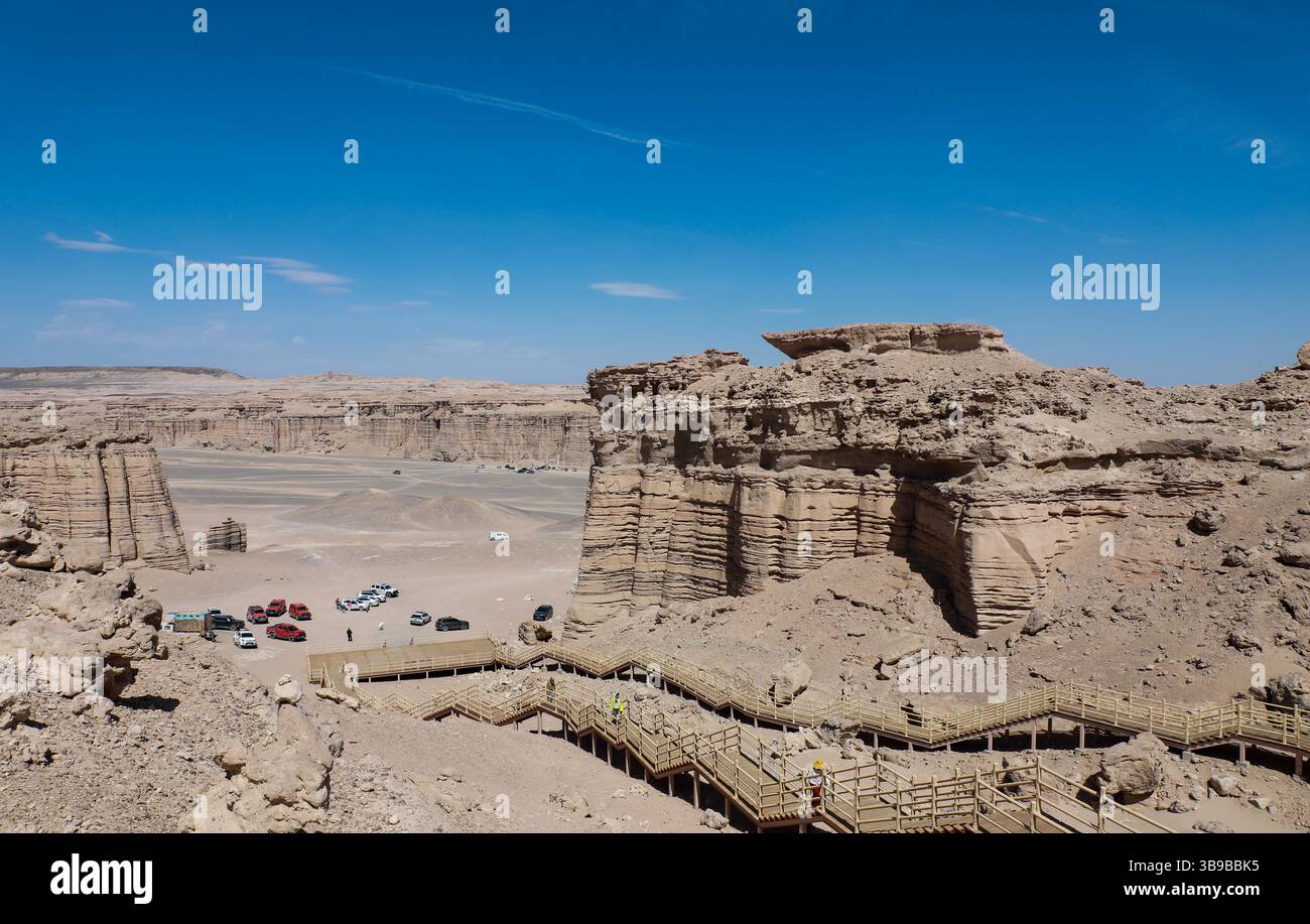 Aerial photo shows the yardang landform in Hami City, northwest China's ...