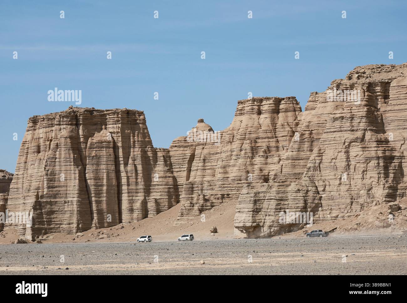 Aerial photo shows the yardang landform in Hami City, northwest China's ...