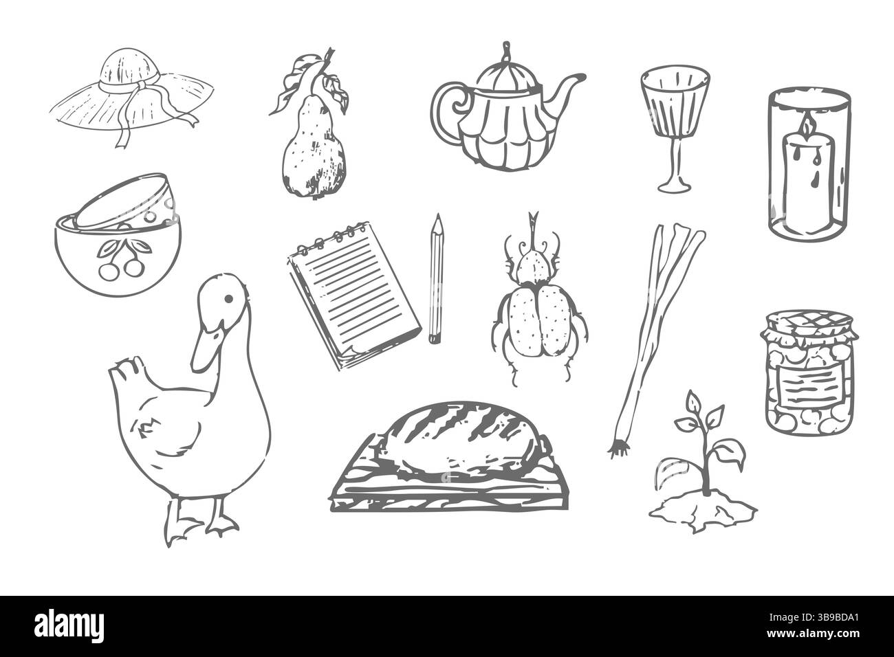 Retro cute whimsy farm themed cottage core aesthetic. Cottagecore set ...