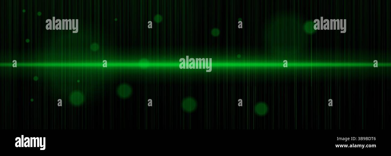 Green horizontal energy pulse with orbs, vertical lines, faint glow ...