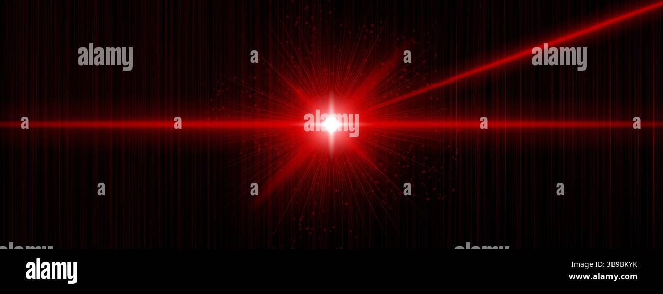 Red laser-style explosion with core glow, vertical stripes, scattered ...