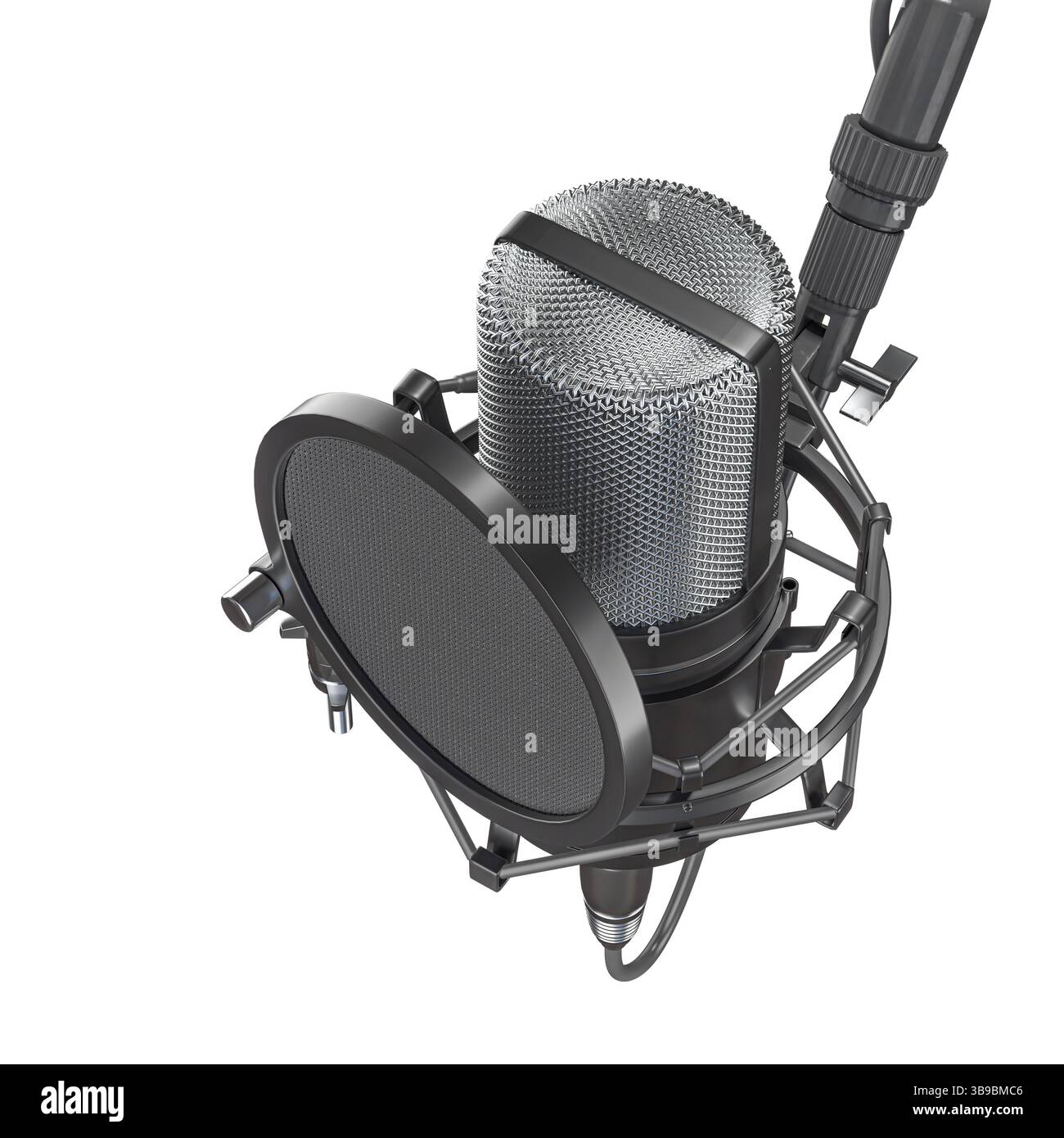 Professional condenser microphone on transparent background 3d Stock ...