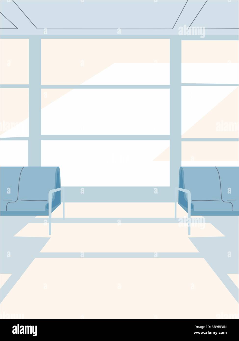 Minimal vector illustration of an airport terminal Stock Vector Image ...