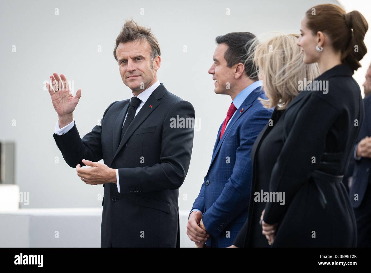 Paris, France. 08th May, 2025. President Emmanuel Macron with Daniel ...