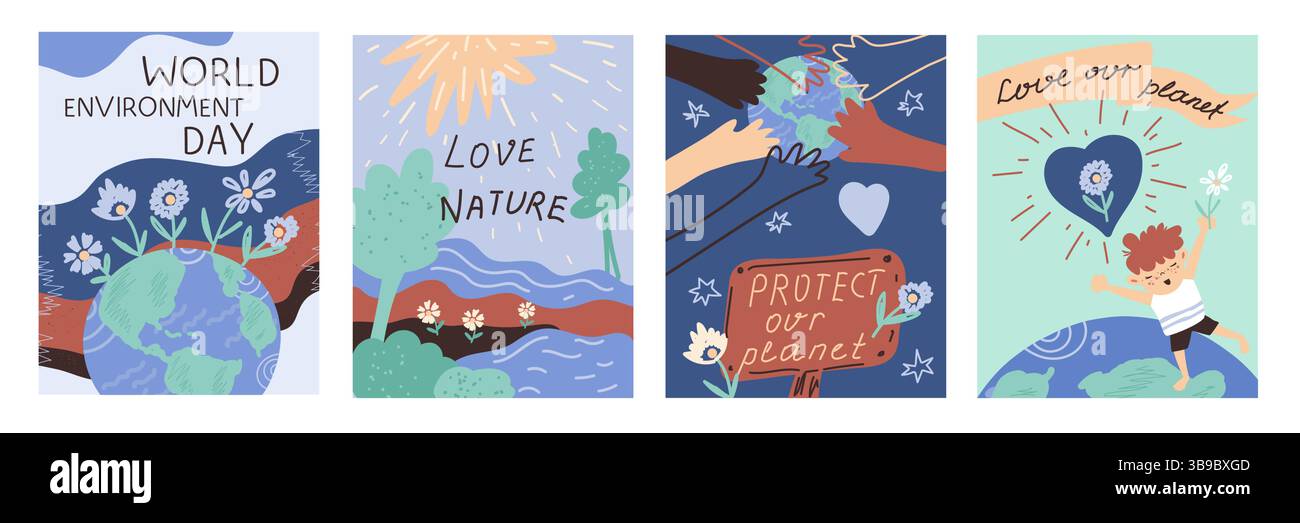 Happy environment day. Earth Day. Social poster, banner, postcard ...
