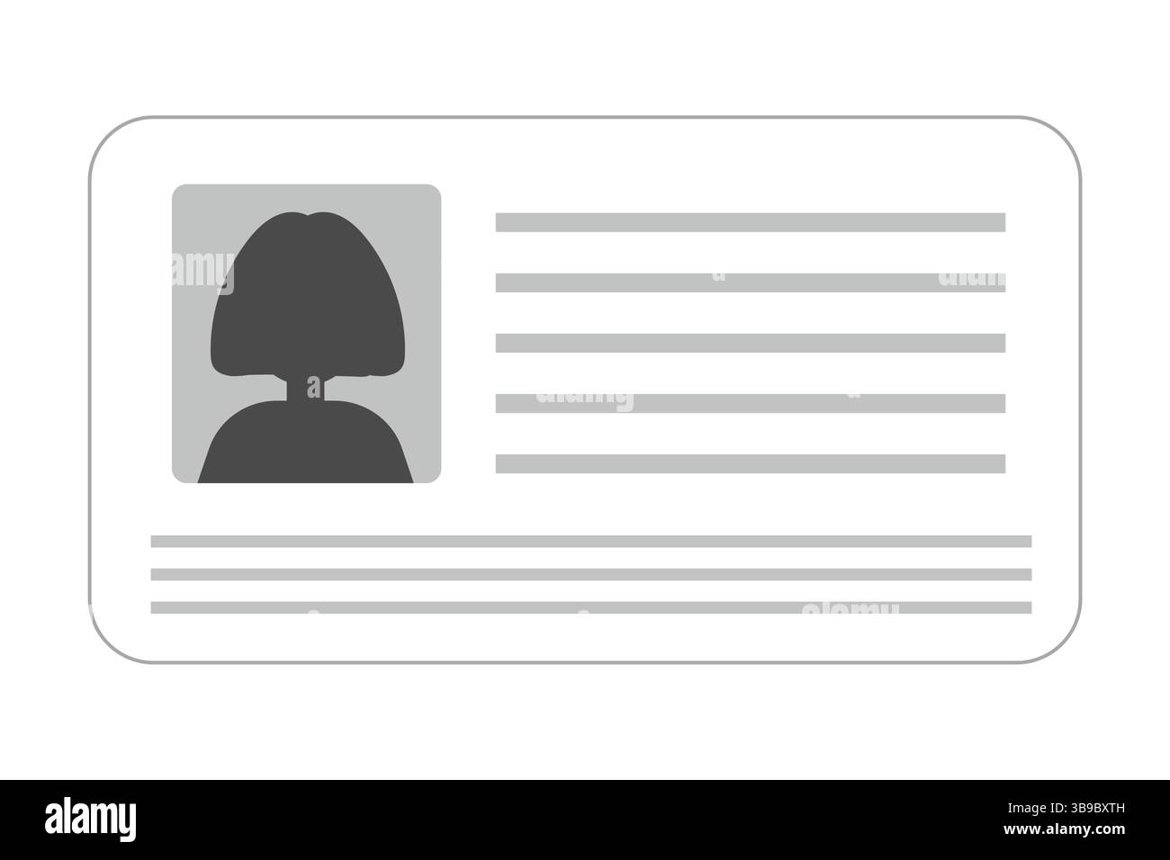 Id card identification female badge simple icon. Driver license, verify ...