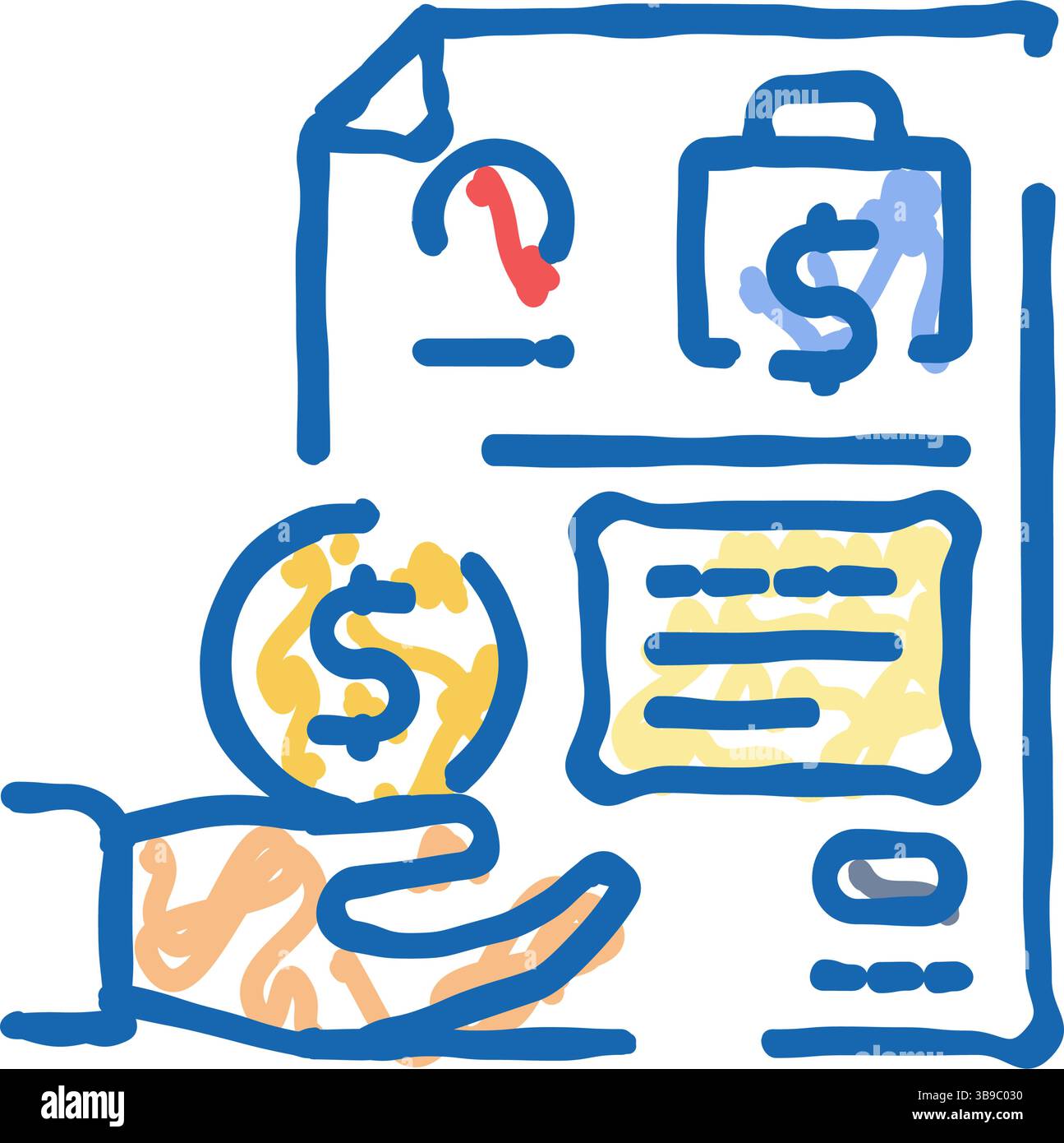 accounts receivable business process icon doodle illustration Stock ...